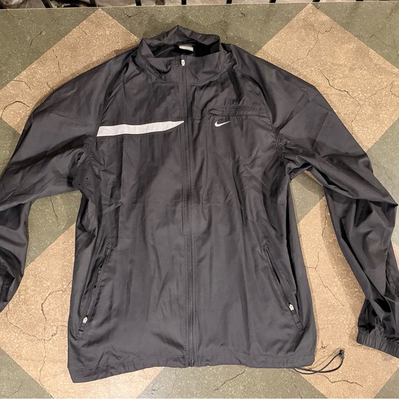Nike | Jackets & Coats | Nike Black Windbreaker Jacket With Reflective ...